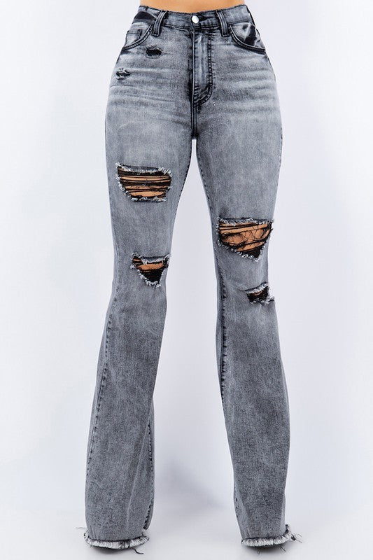 Storm Bell Bottom Jean In Grey Willyjean